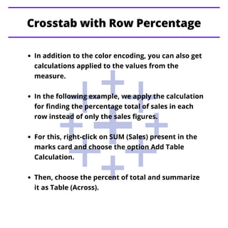 Tableau - crosstab | PDF