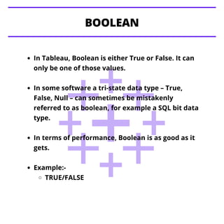 Tableau data types | PDF