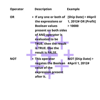 Tableau operators | PDF