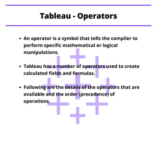 Tableau operators | PDF