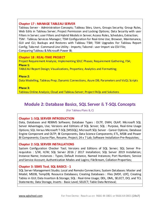 Tableau LIVE Online Training | PDF