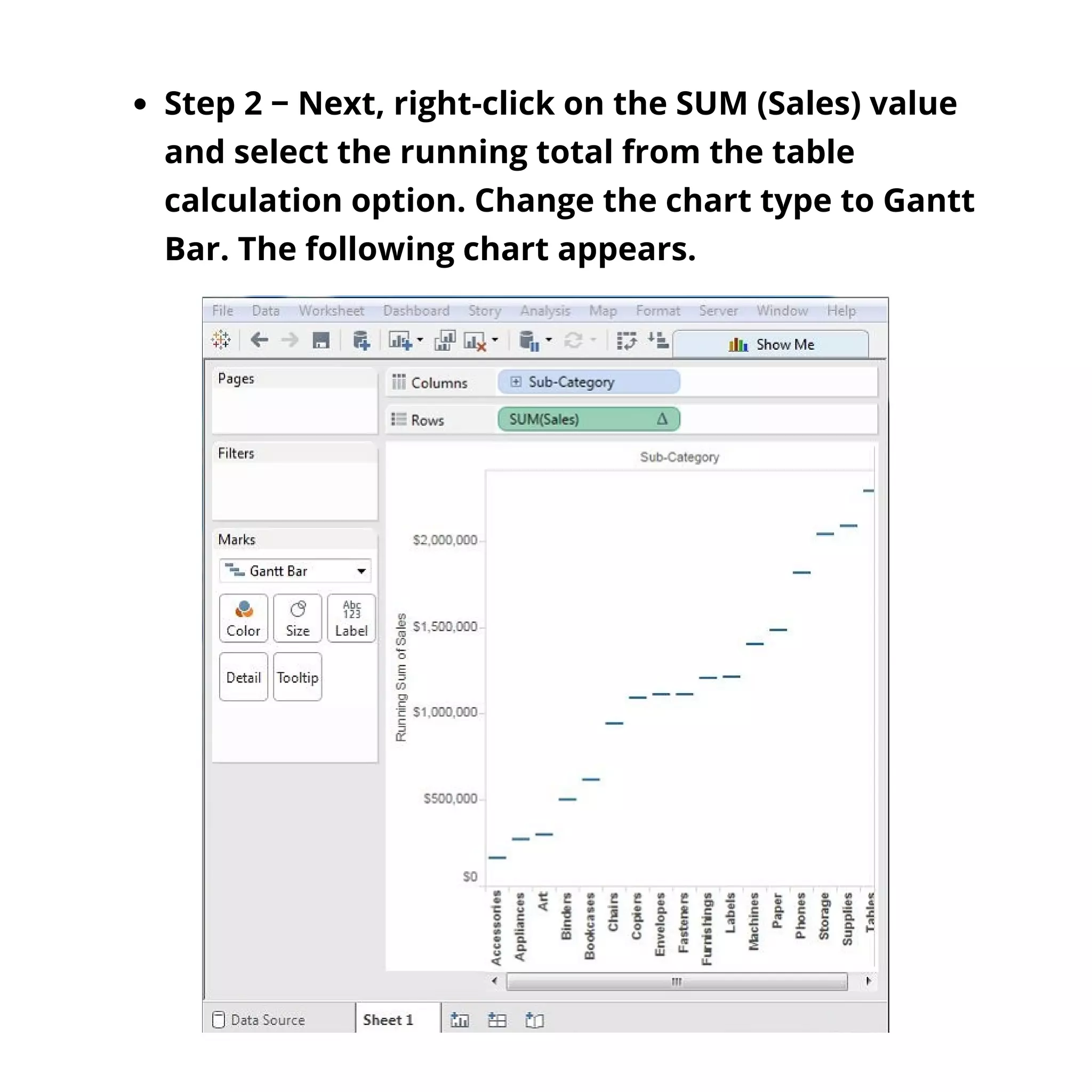 Tableau - waterfall charts | PDF