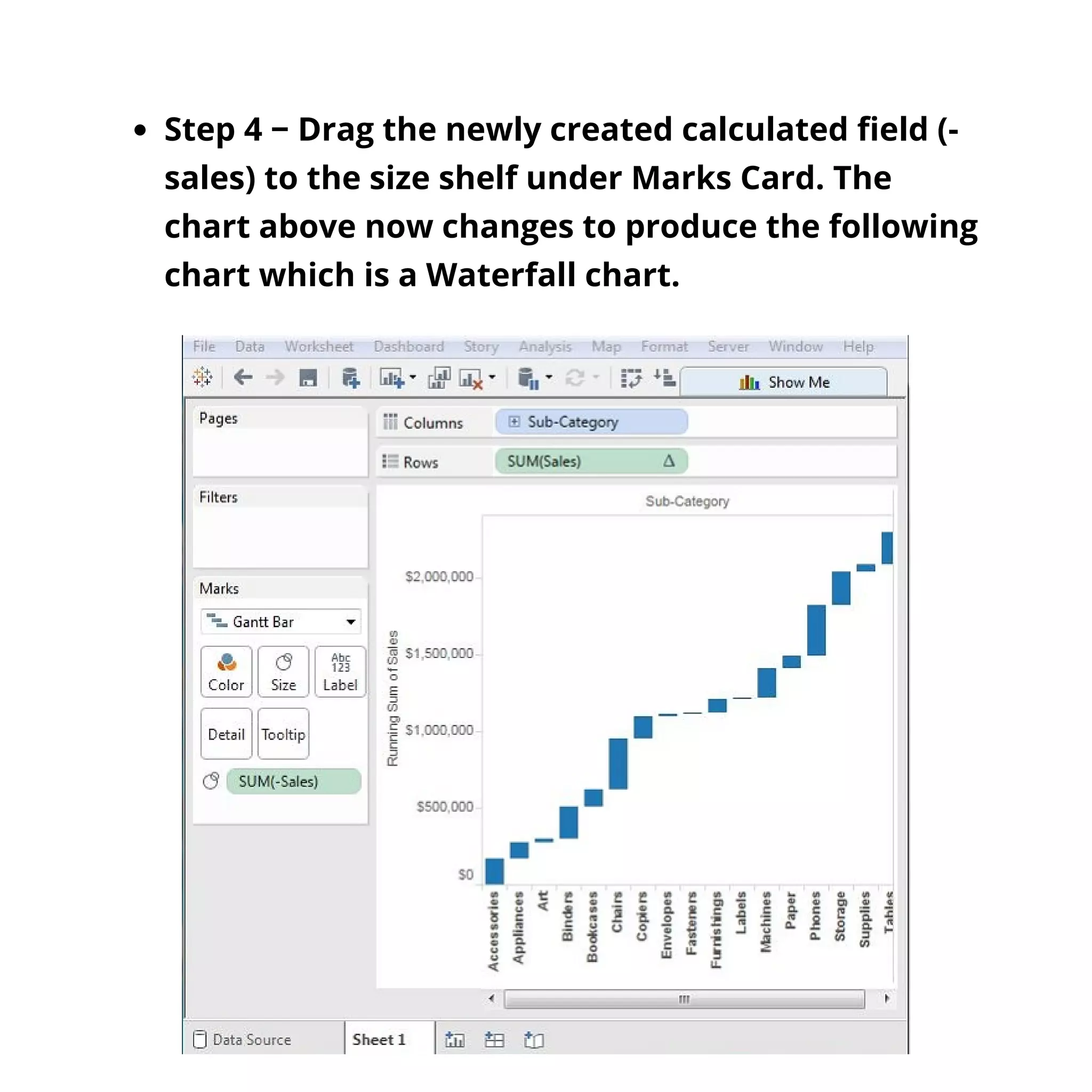 Tableau - waterfall charts | PDF