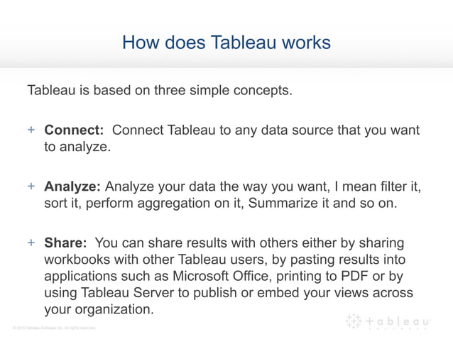 Tableau 7.0 prsentation | PDF