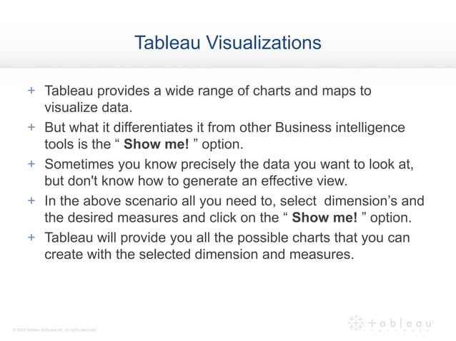Tableau 7.0 prsentation | PDF