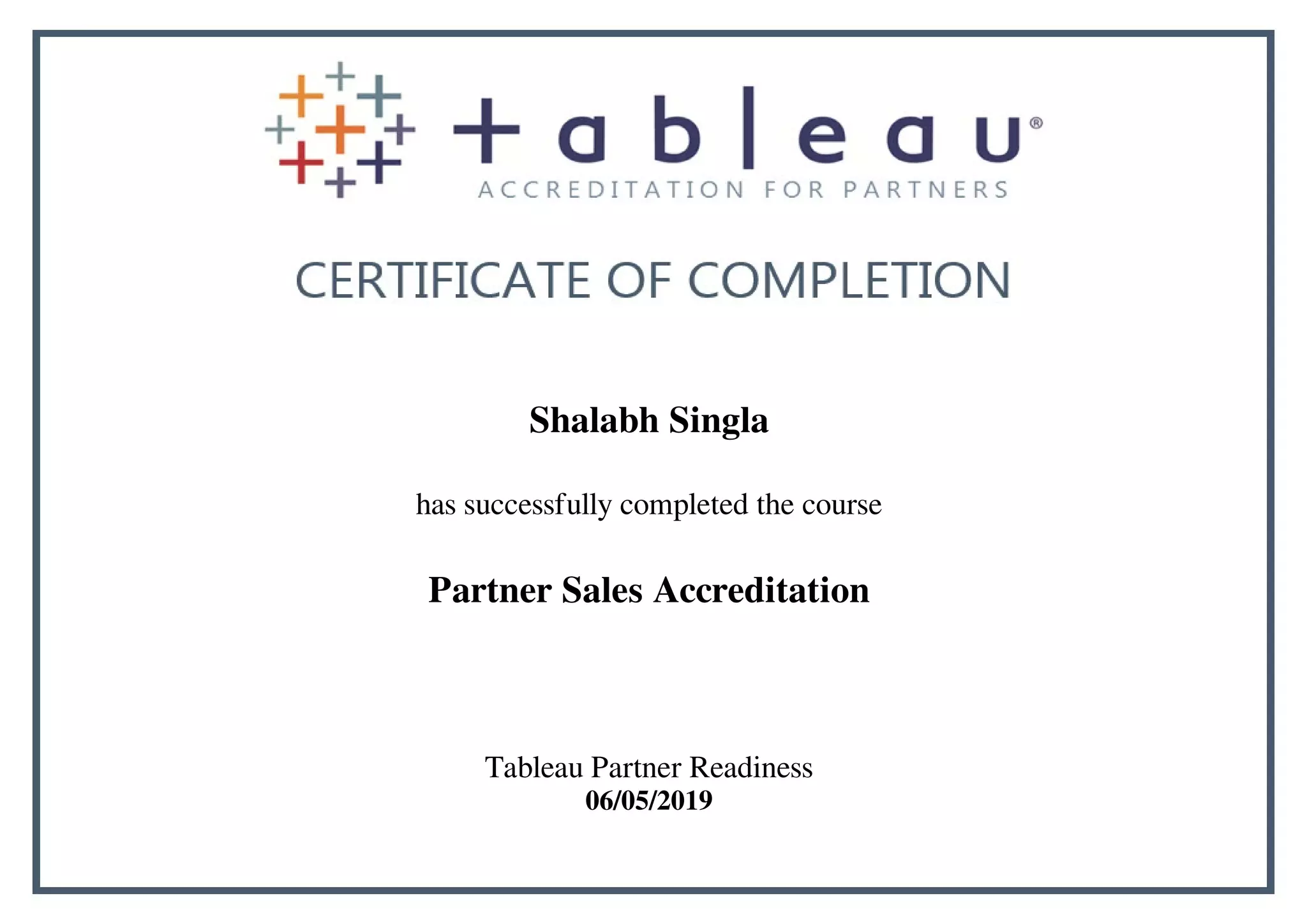 Accreditation For Partners - Tableau | PDF