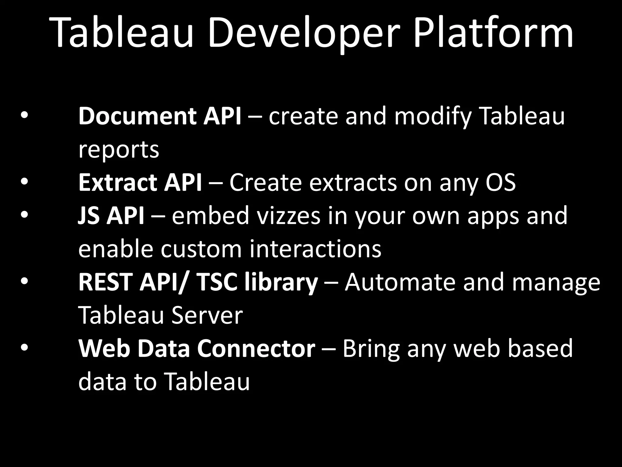 Tableau API | PPT Tableau API | PPT
