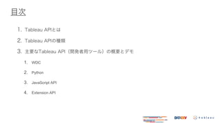 Tableau APIの概要とデモ | PDF