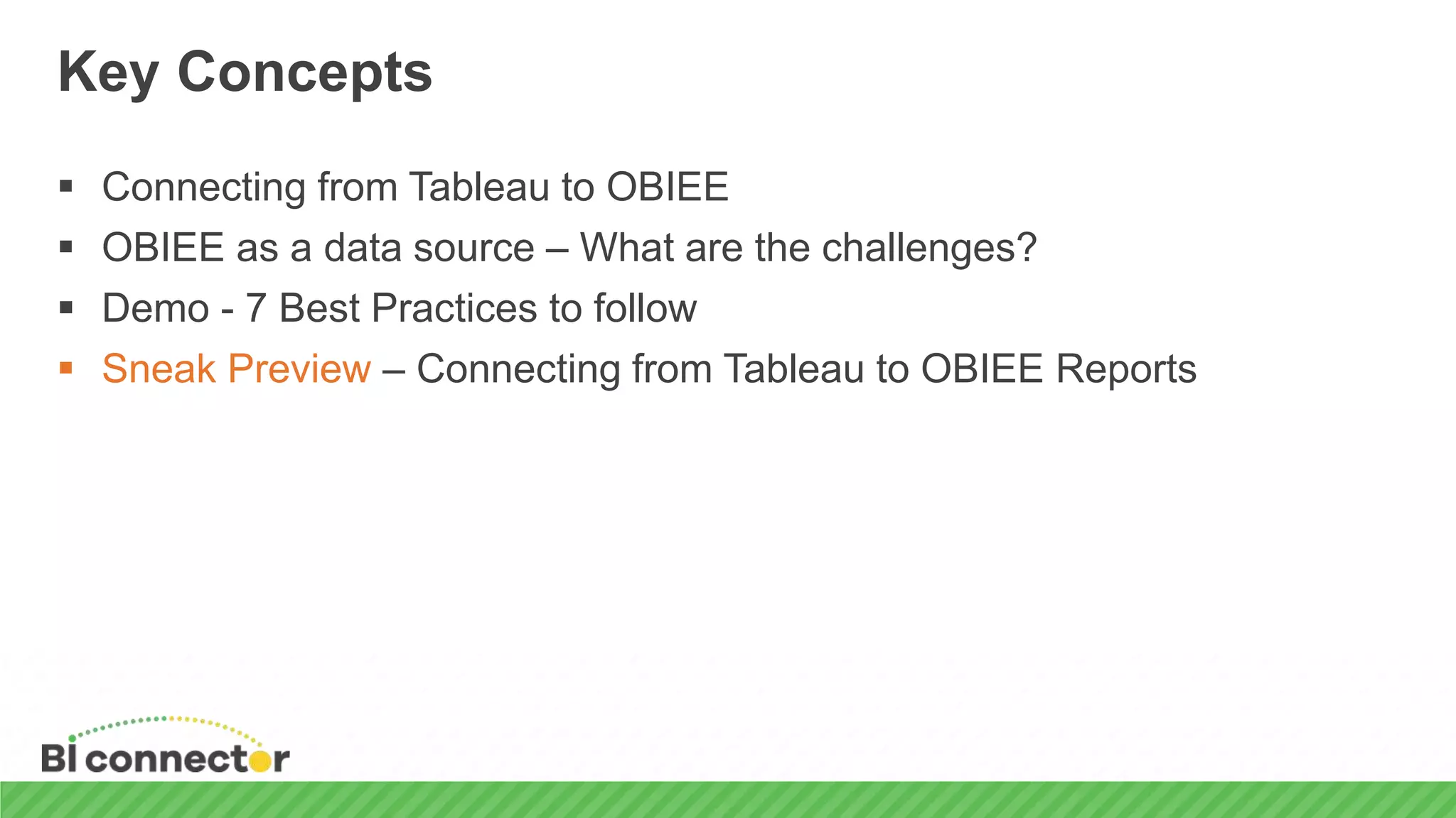 Tableau Best Practices for OBIEE | PPT