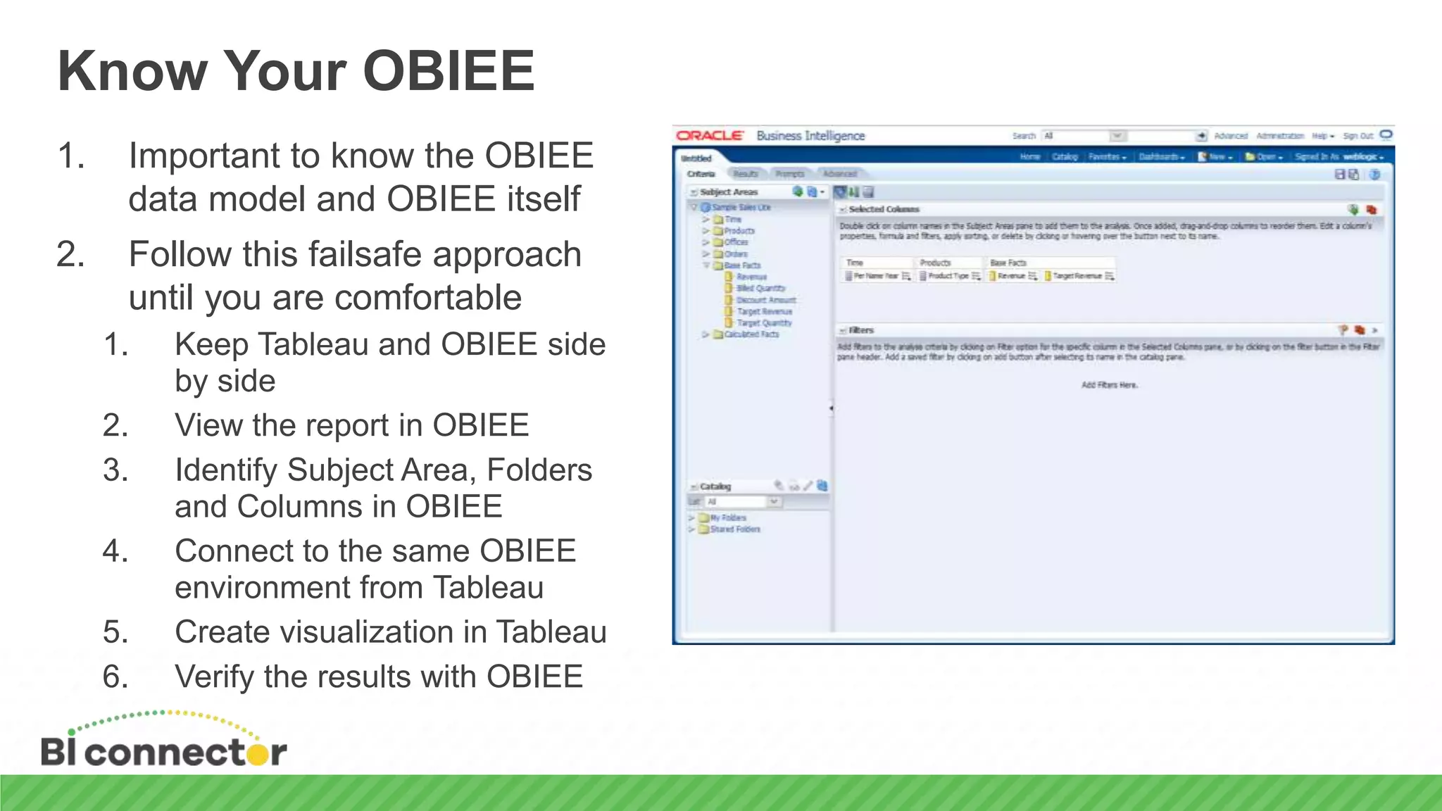 Tableau Best Practices for OBIEE | PPT