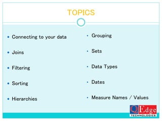 Tableau Data Connections | PPTX | Databases | Computer Software and Applications