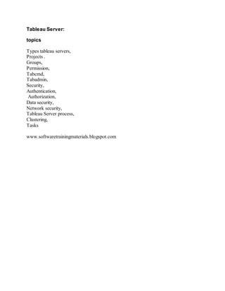 Tableau desktop | DOCX