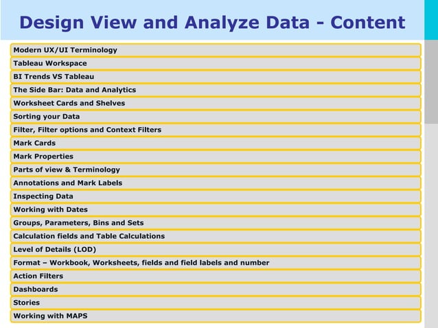 Tableau Desktop Material | PPTX | Databases | Computer Software and Applications