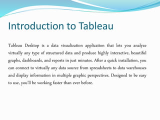 Tableau free tutorial | PPTX