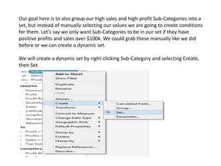 Tableau groups vs sets | PPTX