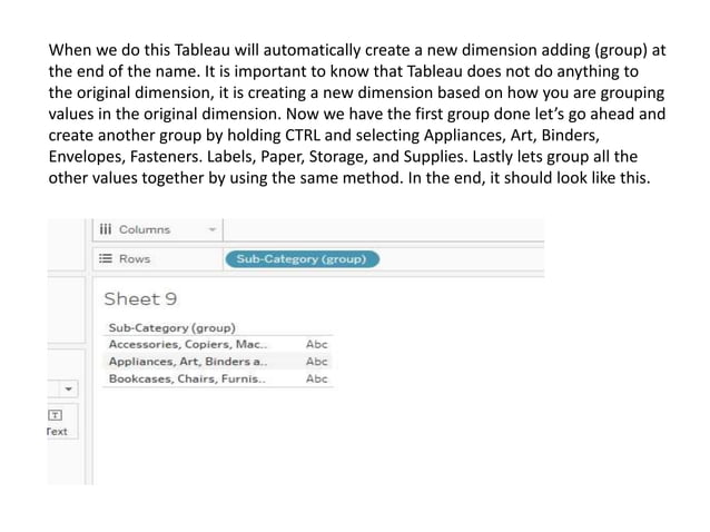 Tableau groups vs sets | PPTX | Technology & Computing