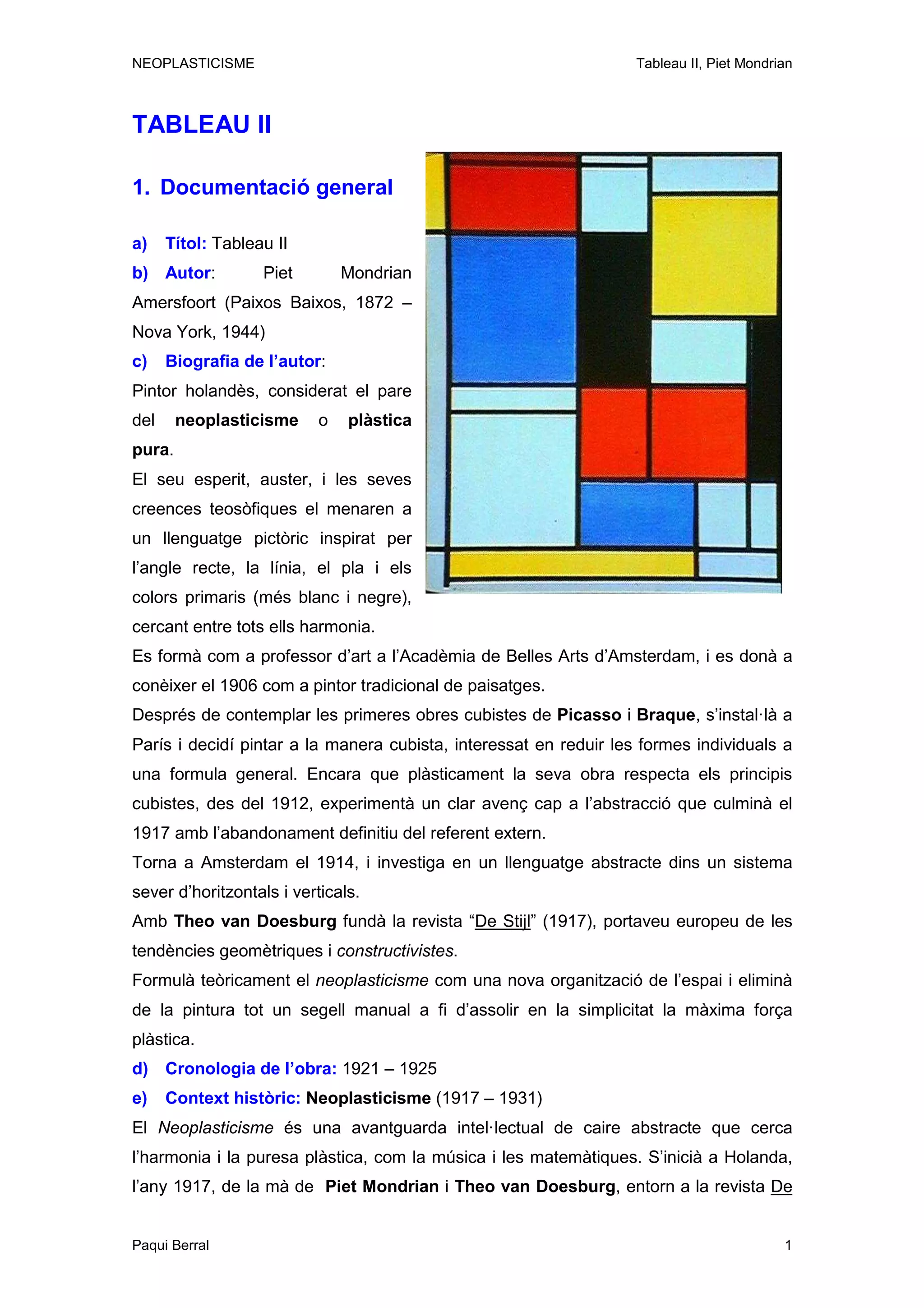 Tableau ii mondrian | PDF