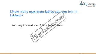 Tableau interview questions www.bigclasses.com