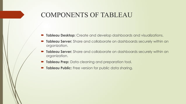 This ppt contains about tableau in deep learning techniques | PPTX