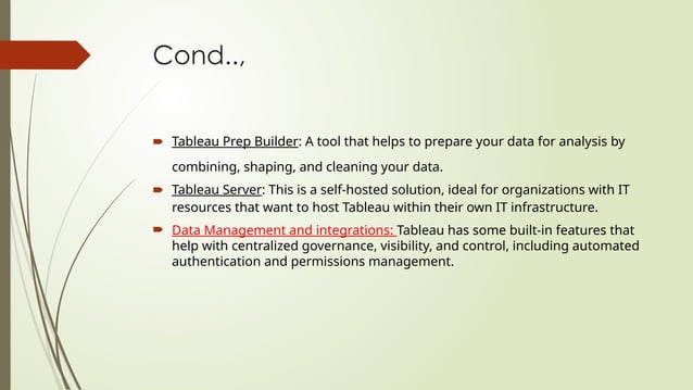 This ppt contains about tableau in deep learning techniques | PPTX
