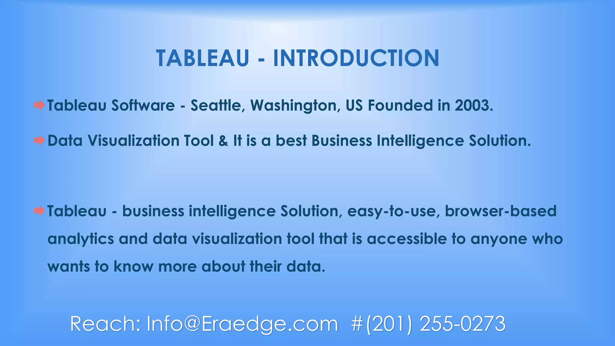 Tableau overview - EraEdge | PPTX