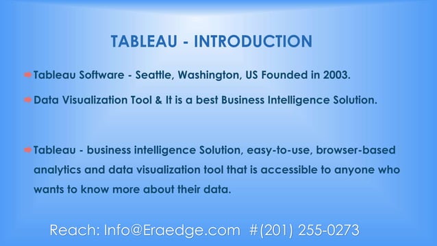Tableau overview - EraEdge | PPTX