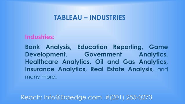 Tableau overview - EraEdge | PPT