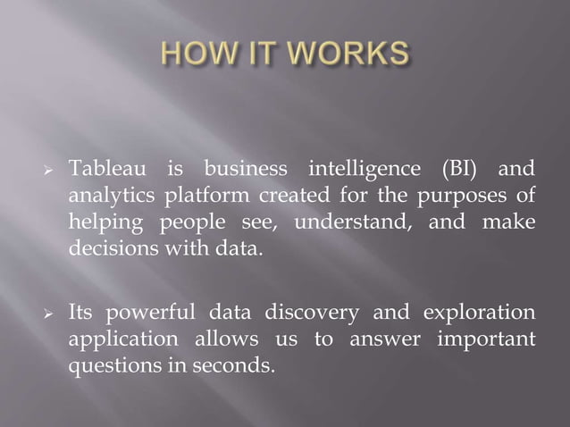 Tableau ppt | PPT
