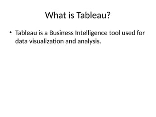 Tableau_Presentation for understanding basics | PPTX