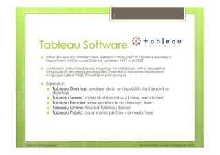 Tableau Sharing Session oleh Noverino Rifai | PDF | Databases | Computer Software and Applications