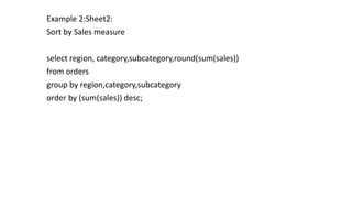 Tableau sql tips | PPTX | Databases | Computer Software and Applications