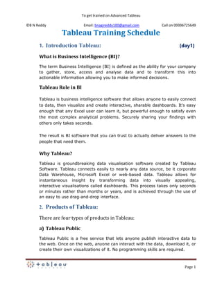 Tableau training doc bnreddy call_09396725649 | PDF | Web Development ...