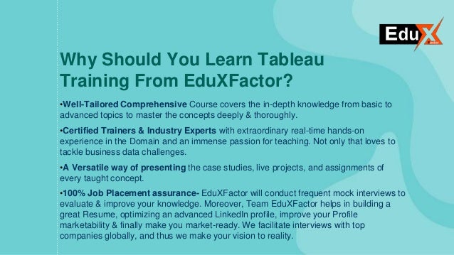 Tableau training ppt eduxfactor (1) | PPTX