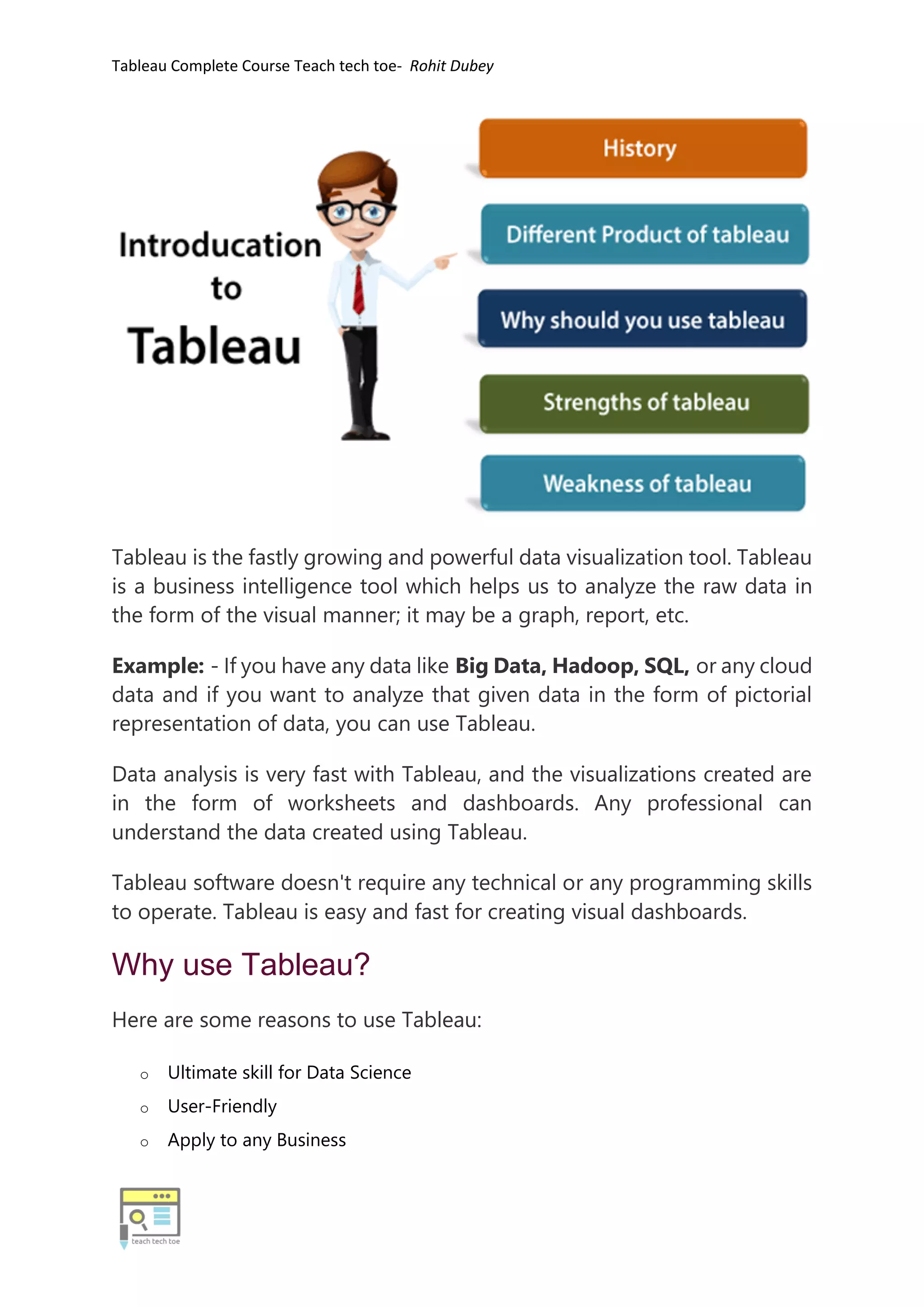 Tableau Tutorial Complete by Rohit Dubey | PDF