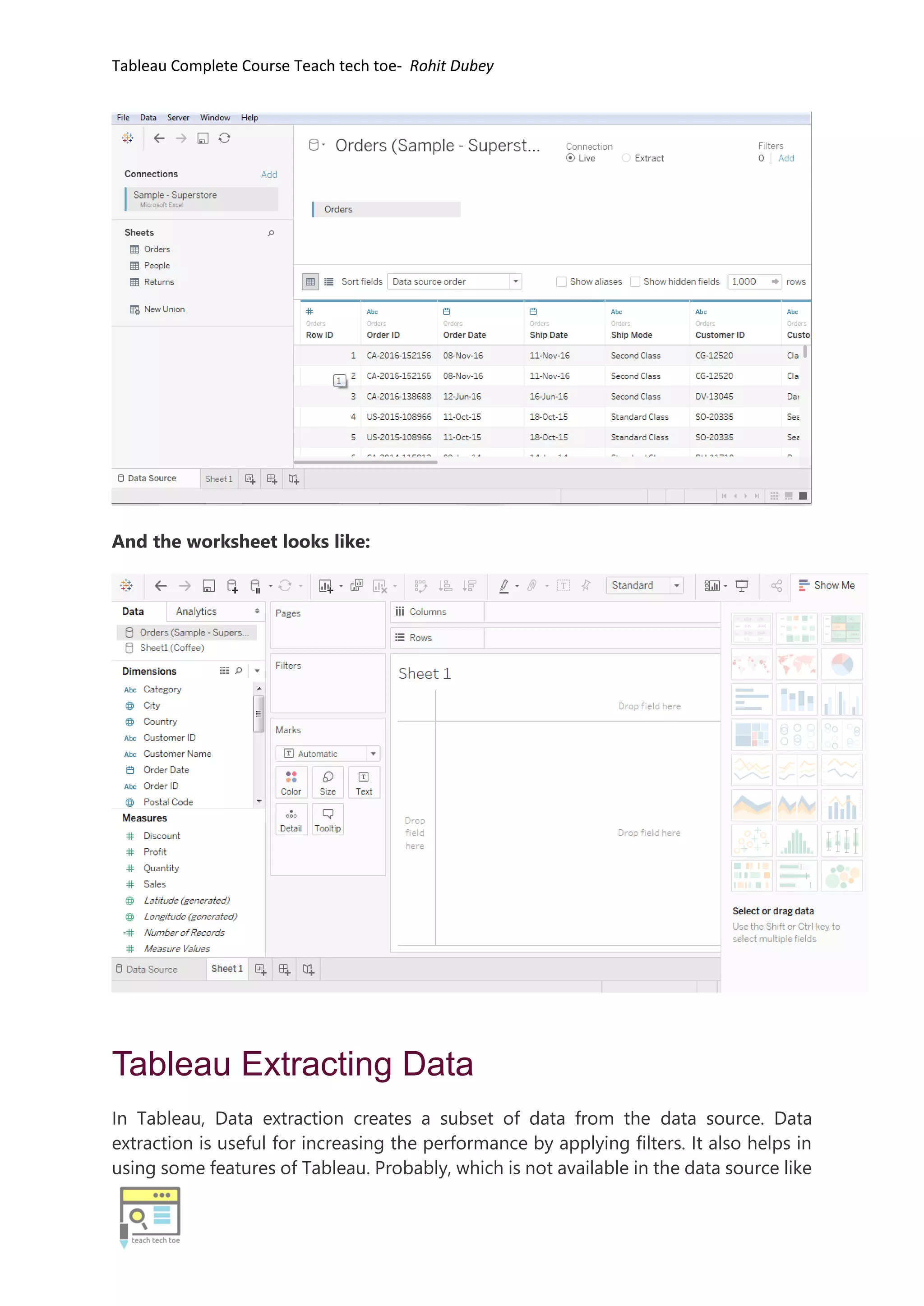 Tableau Tutorial Complete by Rohit Dubey | PDF