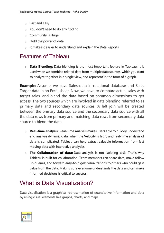 Tableau Tutorial Complete by Rohit Dubey | PDF
