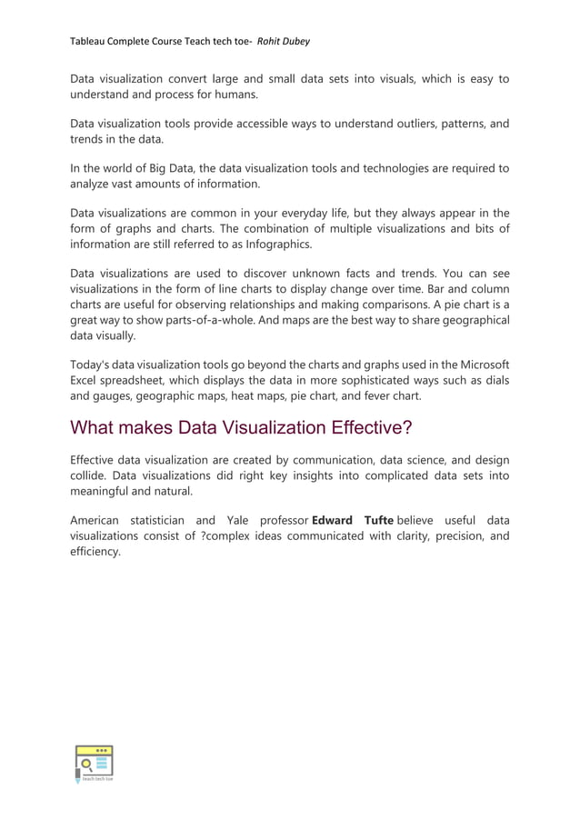 Tableau Tutorial Complete by Rohit Dubey | PDF