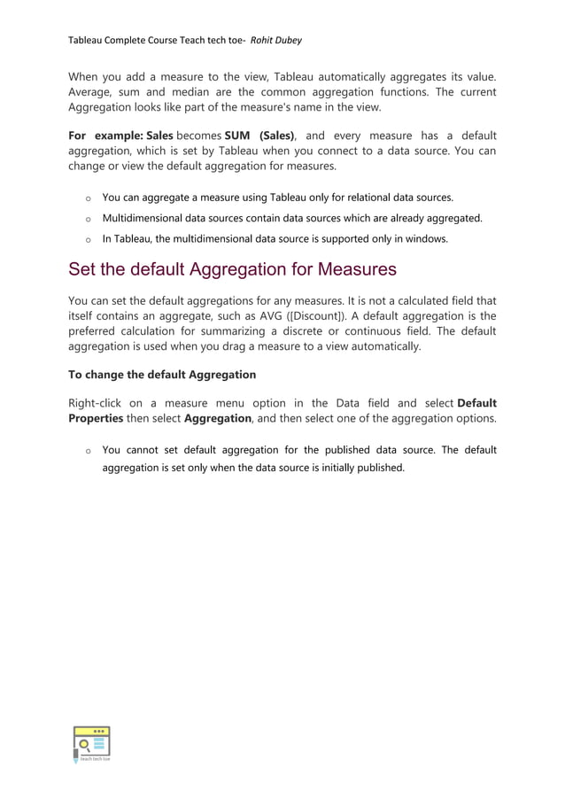 Tableau Tutorial Complete by Rohit Dubey | PDF