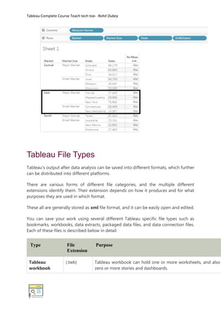 Tableau Tutorial Complete by Rohit Dubey | PDF