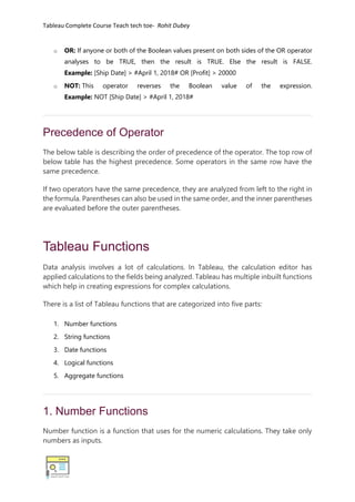 Tableau Tutorial Complete by Rohit Dubey | PDF