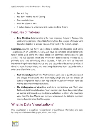 Tableau Tutorial Complete by Rohit Dubey | PDF