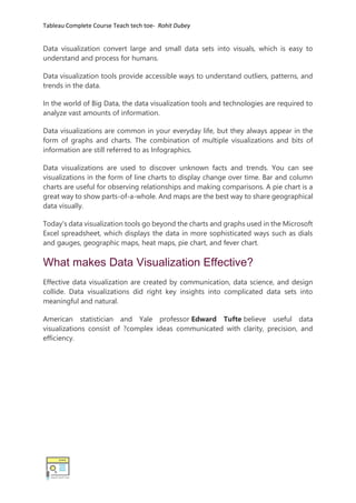 Tableau Tutorial Complete by Rohit Dubey | PDF