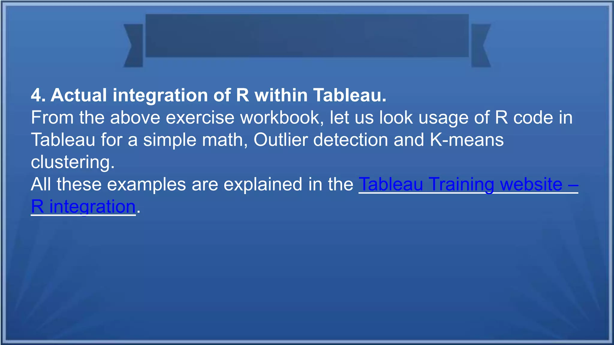 Tableau integration with R | PPTX | Computer Software and Applications ...