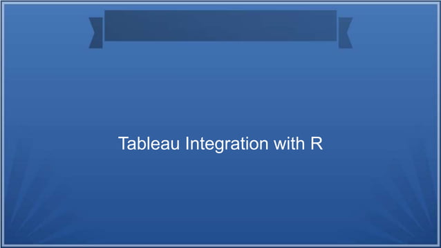 Tableau integration with R | PPTX | Computer Software and Applications ...