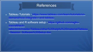 Tableau integration with R | PPTX | Computer Software and Applications | Computing