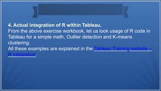 Tableau integration with R | PPTX | Computer Software and Applications ...