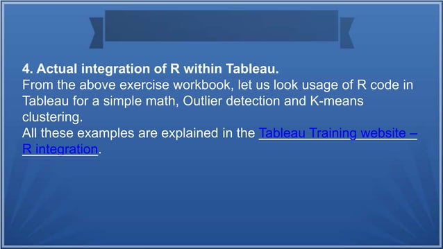 Tableau Integration With R Ppt