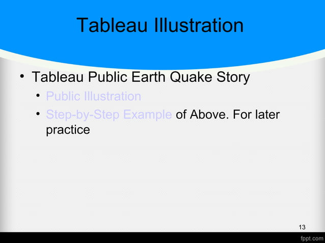 Data Visualization Workshop using Tableau | PPT