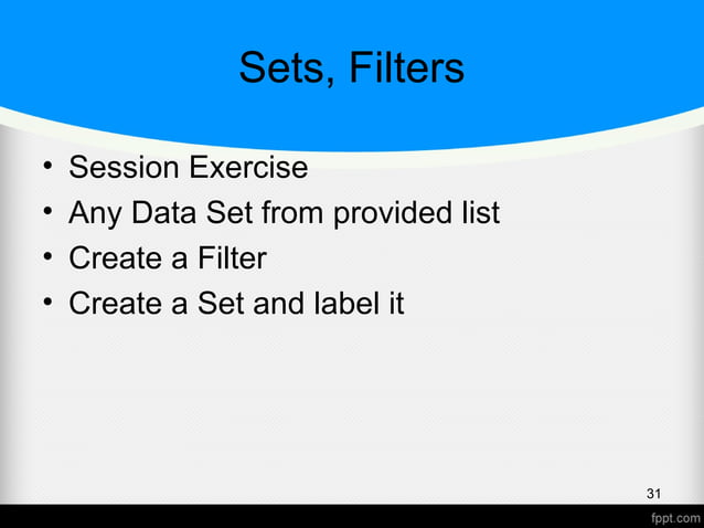 Data Visualization Workshop using Tableau | PPT