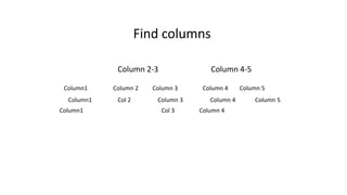 Table columns | PPTX
